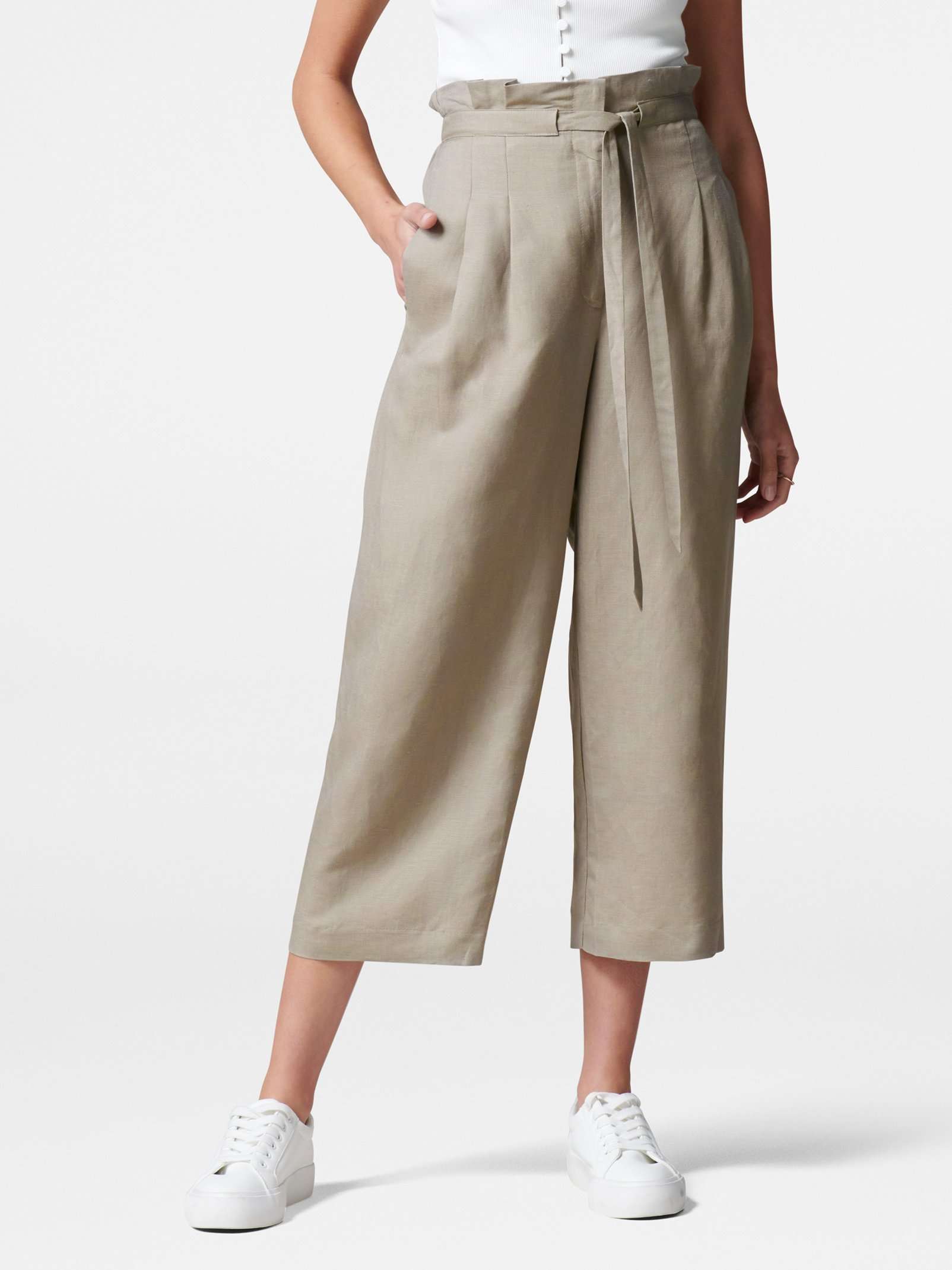 Buy Valerie Paperbag Waist Linen Culotte - Forever New